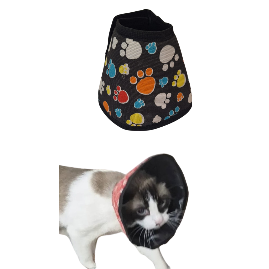 Colar Elizabetano Cone da Vergonha Tecido Macio Para Cães e Gatos | Shopee Brasil