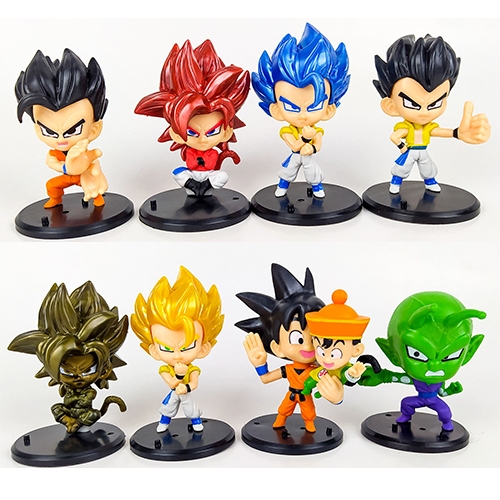 Action Figure Boneco Chibi Com Base Dragon Ball Z GT Super Goku Gohan ...