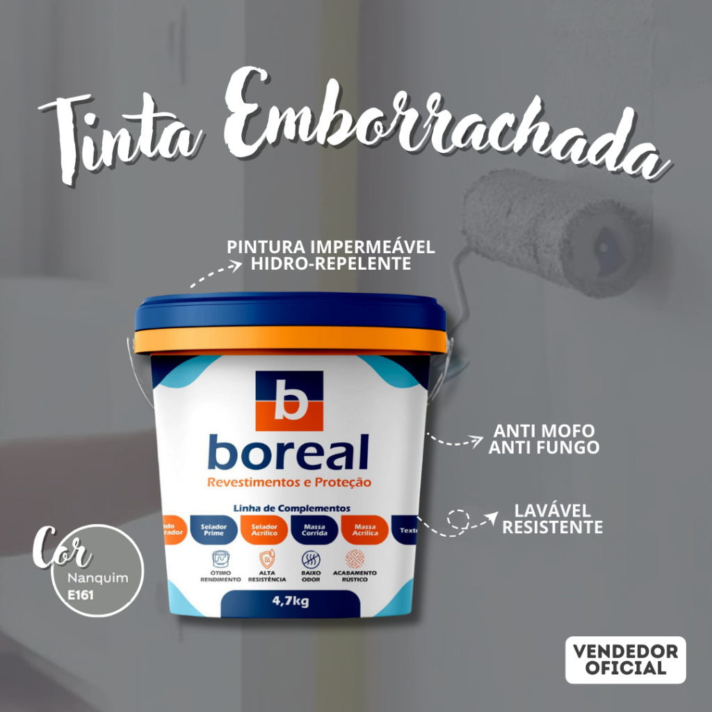 Tinta Emborrachada Borracha Líquida Boreal Parede, laje e reboco cor ...