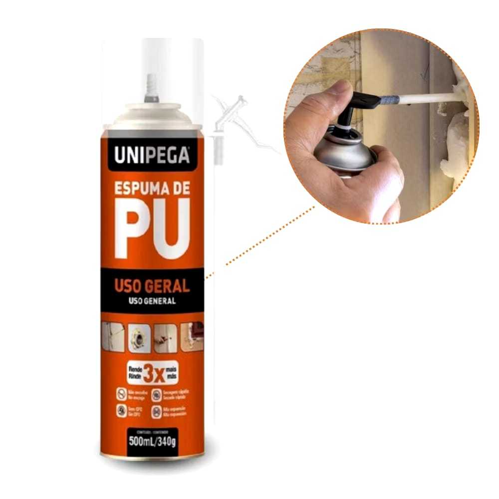 Espuma Expansiva De Poliuretano Selante Lata 500ml UNIPEGA | Shopee Brasil