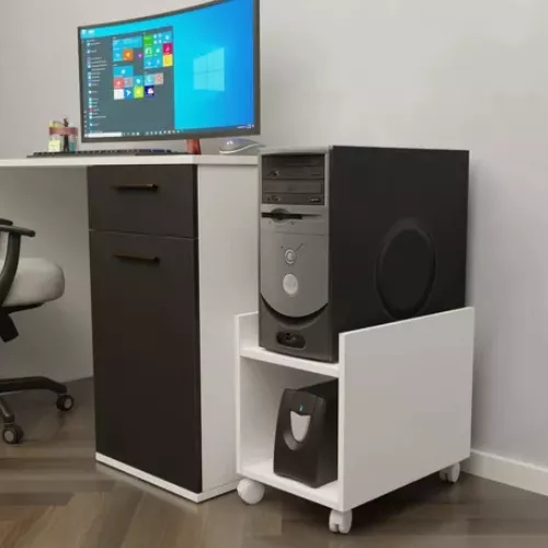 Base Para CPU Preta e Branca Com Rodinhas | Shopee Brasil
