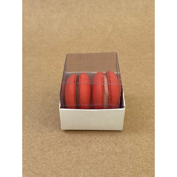 50 CAIXAS PARA 2 MACARONS - FUNDO PAPEL CARTÃO 5,5X5,5X5 - TAMPA DE ACETATO 5,5X5,5X3 | Shopee ...