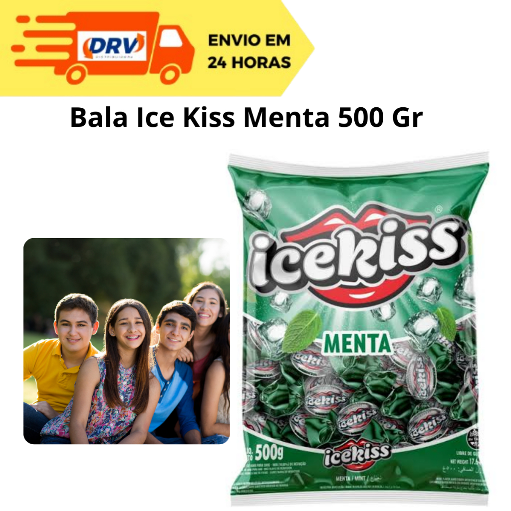 Bala Ice Kiss Menta 500 Gr - Bala Dura Ice Kiss Menta 500 Gr - Bala de ...