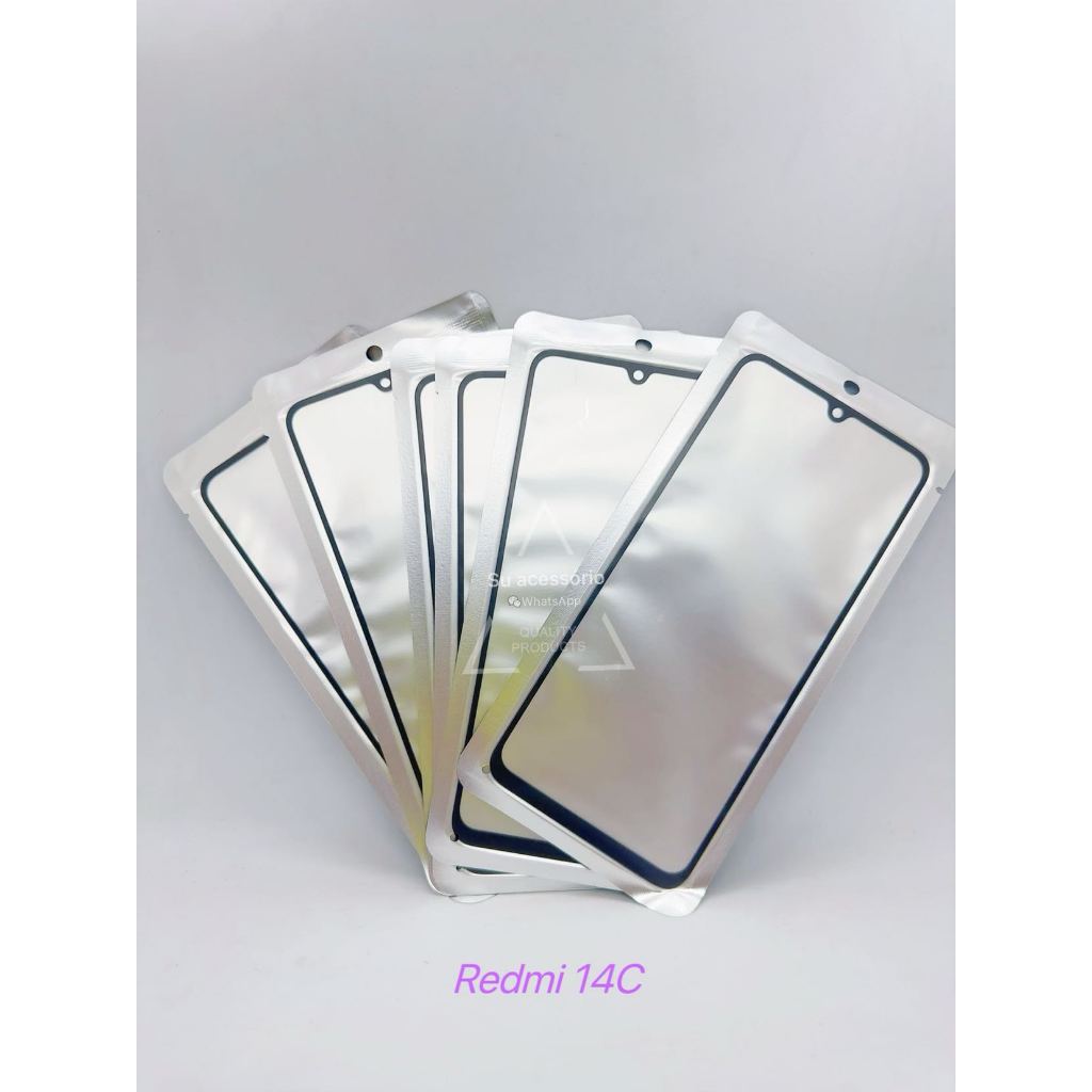 Vidro Tela Sem Touch De Celular Redmi 14C (Com OCA) (Somente Vidro Frente Tela De Celular ...