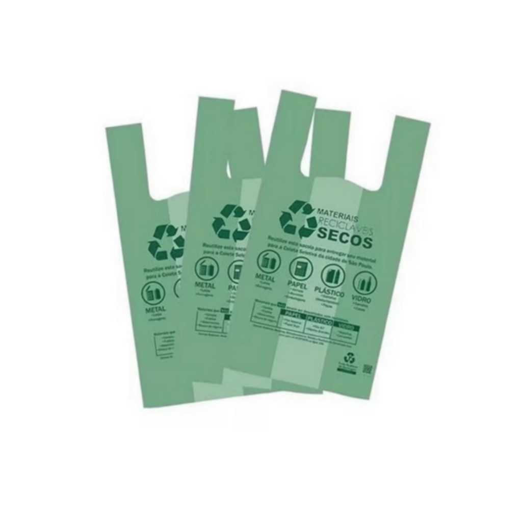 SACOLA PLÁSTICA VERDE MERCADO 400 SACOLAS - VERDE SACOLA PREFEITURA ...