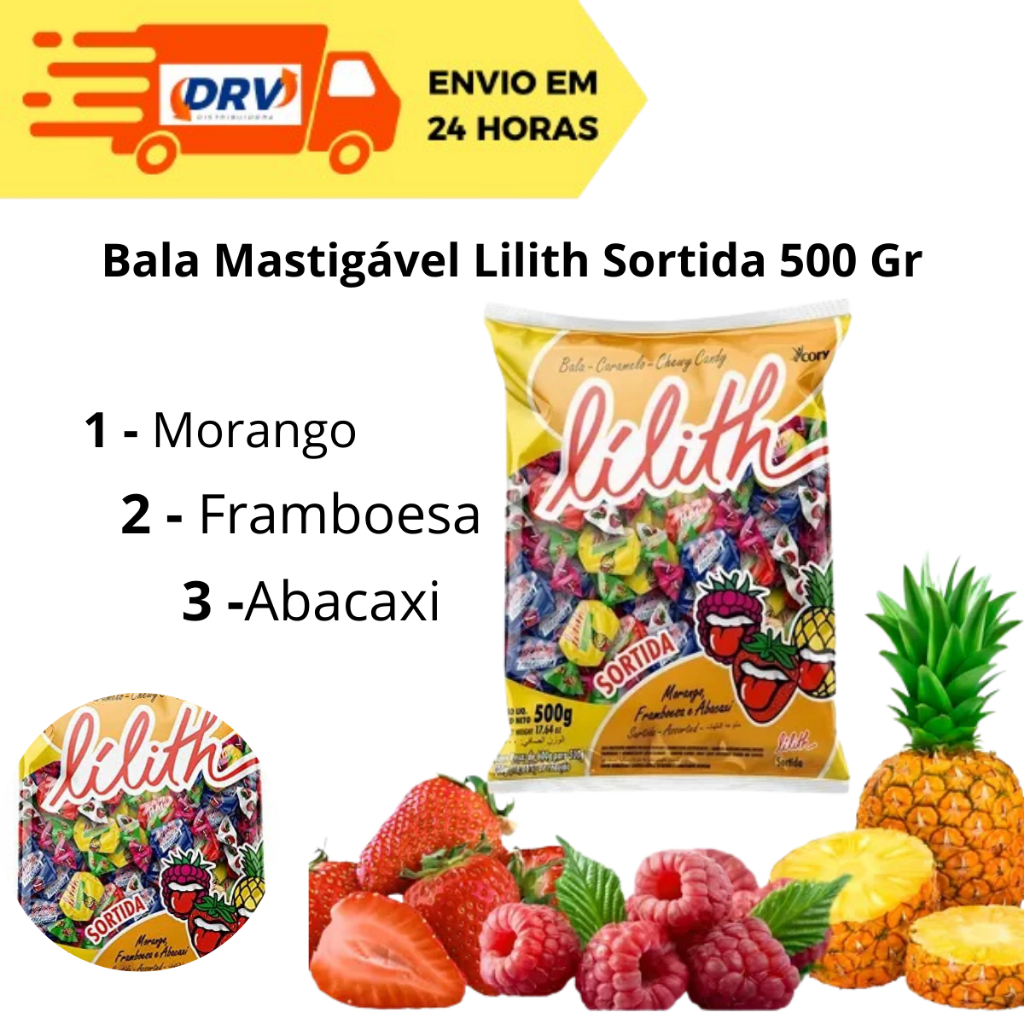 Bala Mastigável Lilith Sortidas 500 Gr - Lilith Sortidas - Bala Lilith ...
