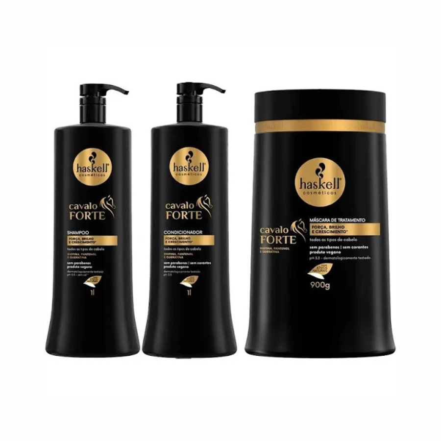 Kit Haskell Cavalo Forte Shampoo Haskell Cavalo Forte 1lt + Condicionador Haskell Cavalo Forte ...