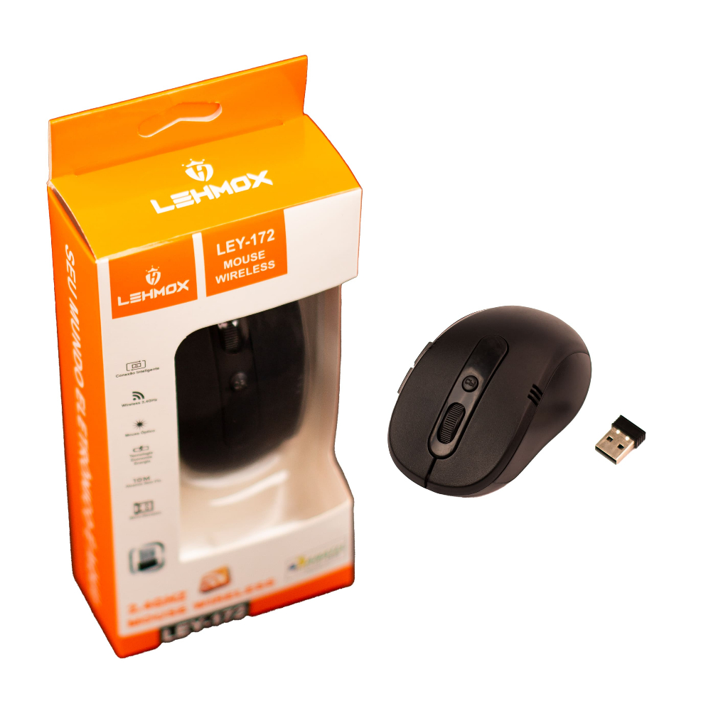 Mouse Sem fio Wireless 2.4Ghz Receptor Usb Lehmox - LEY-172 | Shopee Brasil