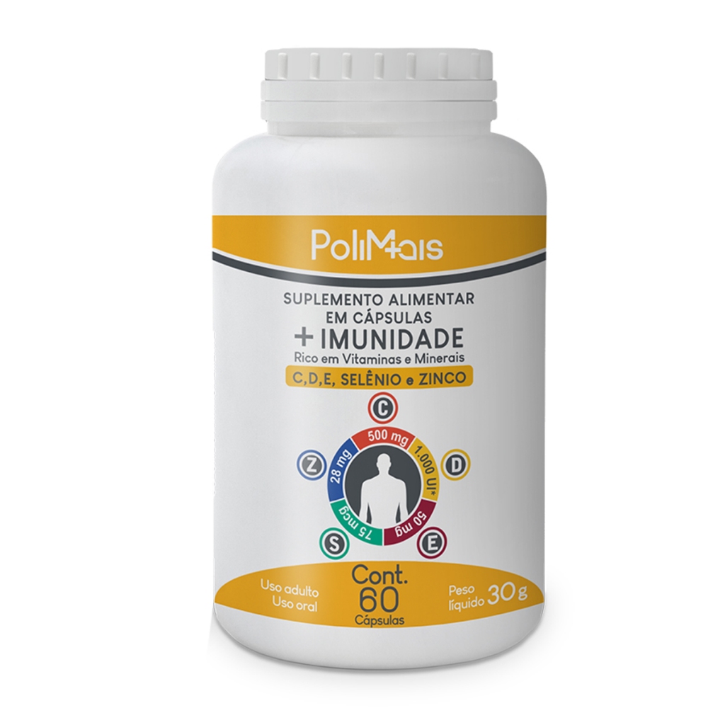 Polimais + Imunidade Vitaminas Cdzse C/60 Cápsulas Nutriex | Shopee Brasil