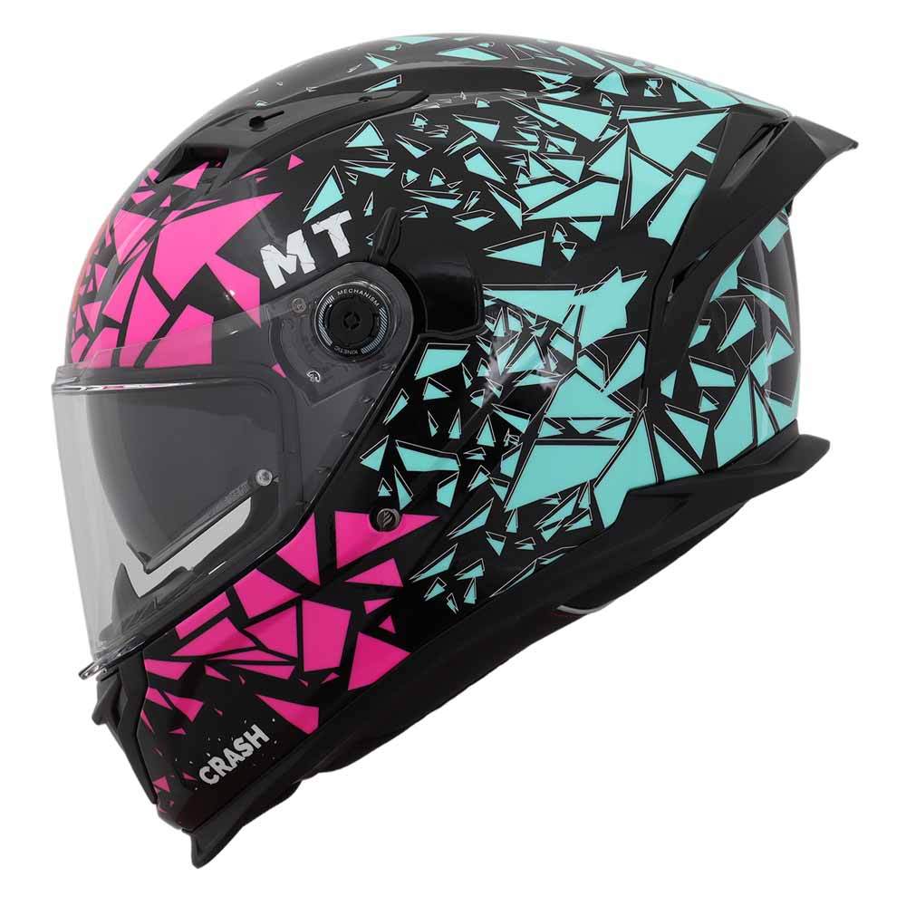 Capacete Moto Fechado MT Helmets Braker SV Crash B8 Azul Rosa Esportivo C/ Óculos interno ...