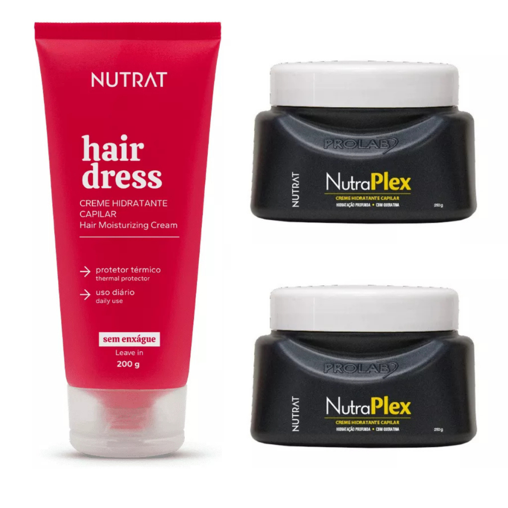 kit nutrat 2 x nutraplex hidratação super hidratante 250 ml cada + 1 ...
