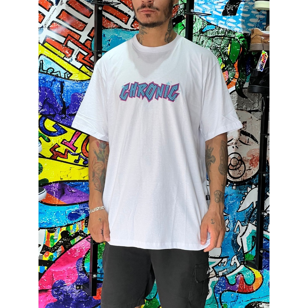 camiseta chronic logo base grafit | Shopee Brasil