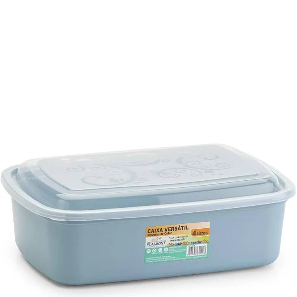 Vasilha Retangular Multiuso com Tampa 4 Litros | Shopee Brasil