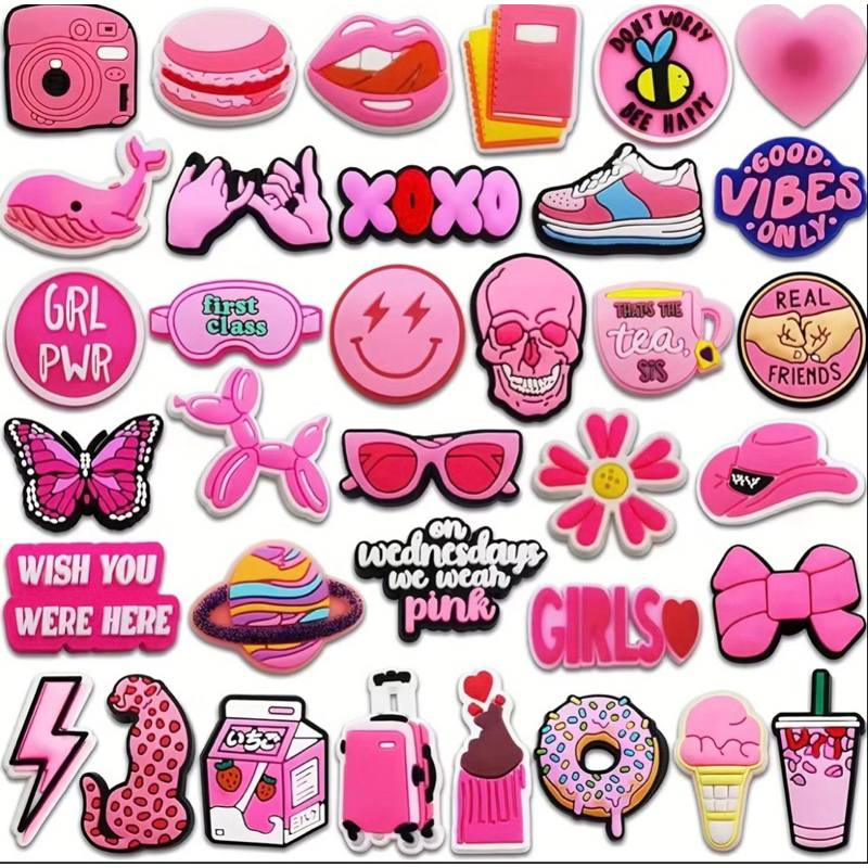 Pin de Crocs Rosa Pink Meninas / Crocs Pins Enfeites Jibbitz Charms ...