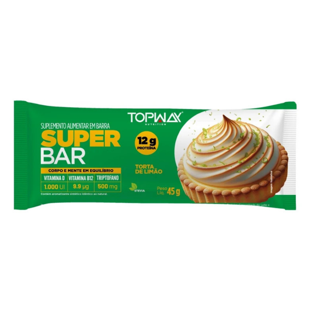 TOPWAY Barra de Proteína 12G de Proteína Sabor Torta de Limão | 45g ...