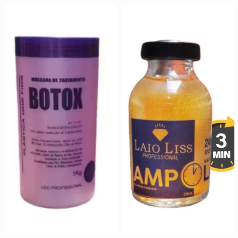 KIT BOTOX CAPILAR PROFISSIONAL PLÁSTICA DOS FIOS 1KG + AMPOLA CAPILAR ...