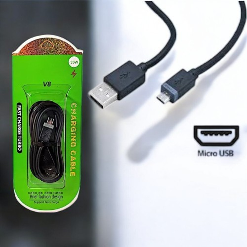 Cabo V8 Turbo Micro Usb Fast Reforçado 35w celular | Shopee Brasil
