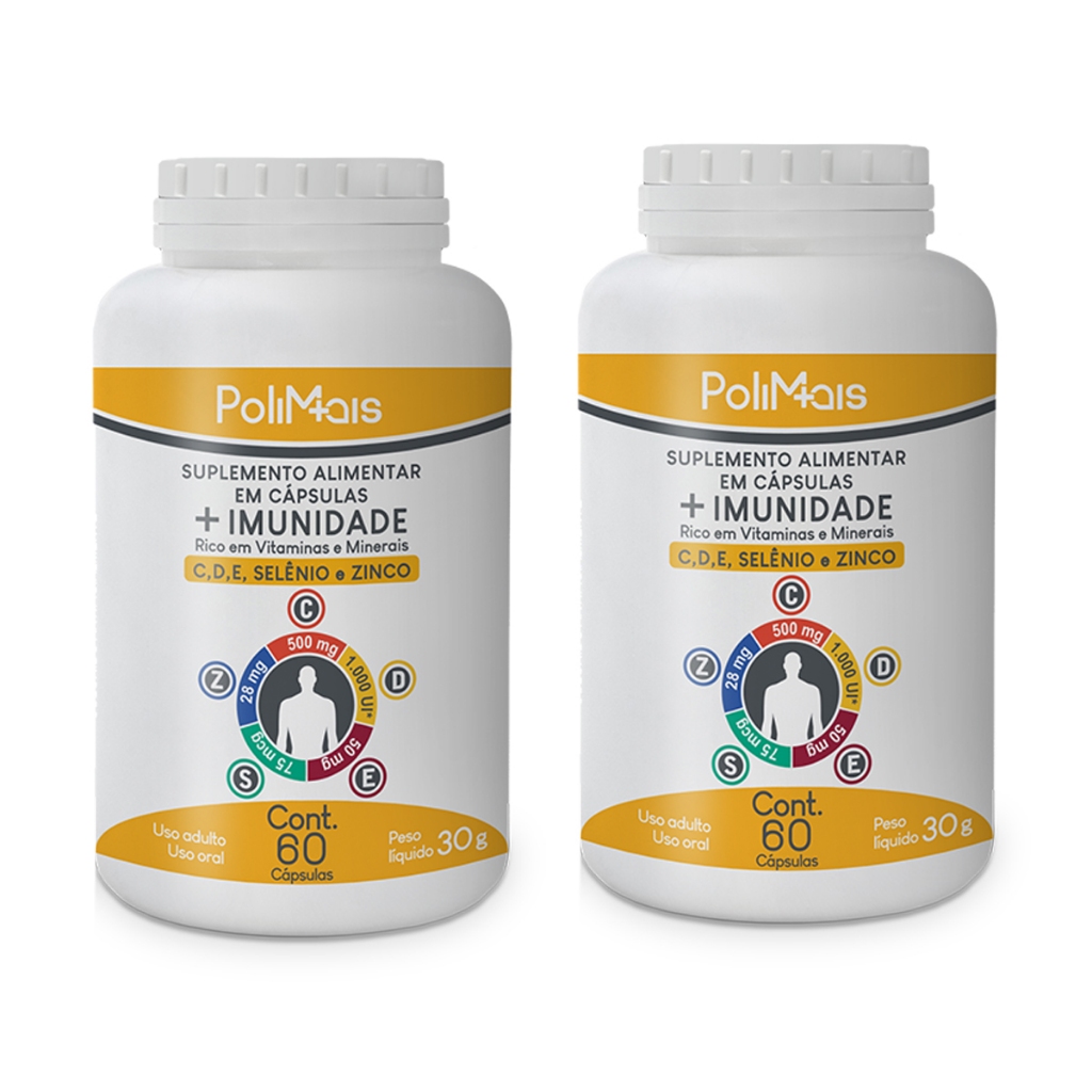 Kit 2 Polimais + Imunidade Vitaminas Cdzse C/120 Cápsulas Nutriex ...