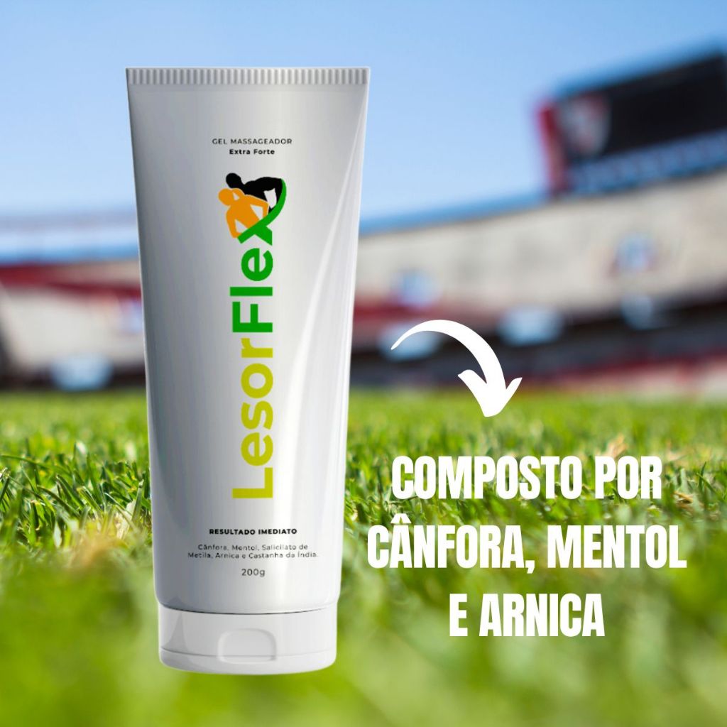 POMADA GEL MASSAGEADORA LESORFLEX EXTRA FORTE ARNICA CÂNFORA MENTOL ...