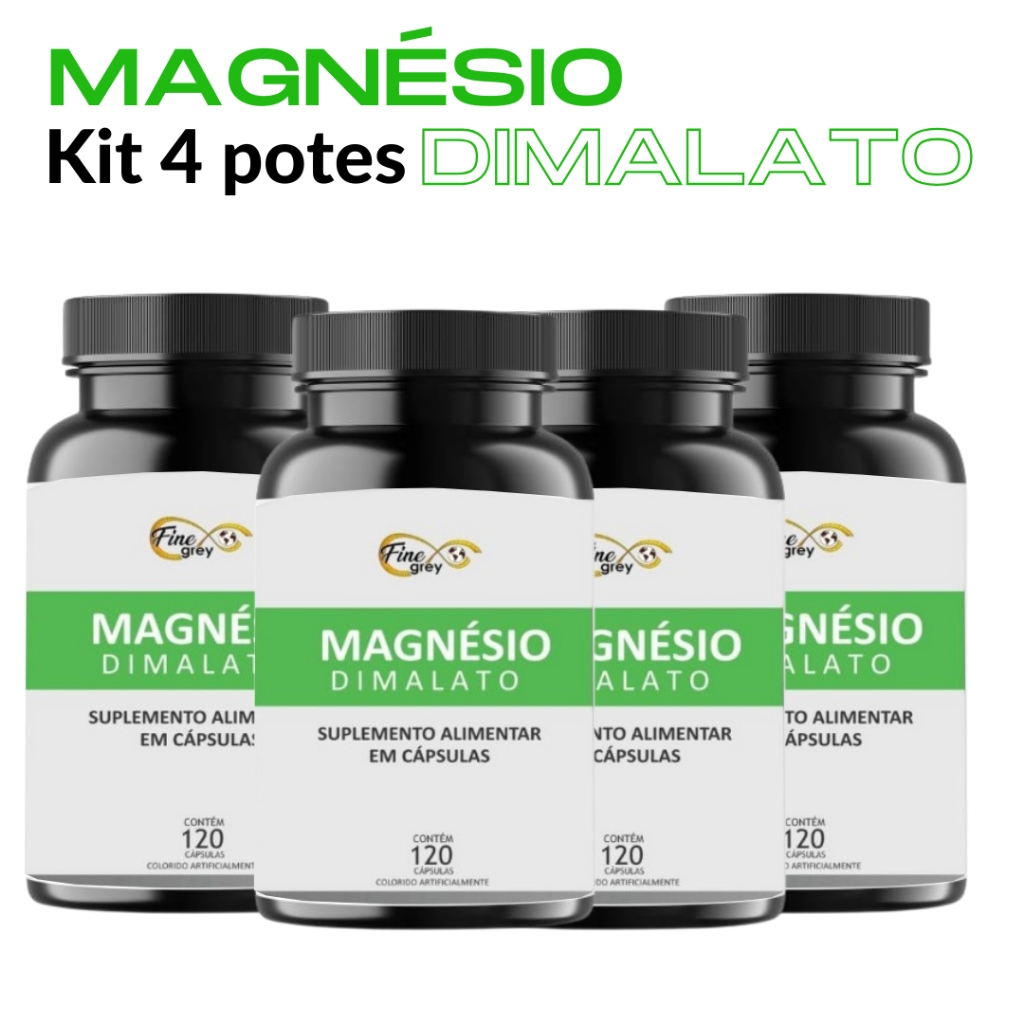 MAGNESIO DIMALATO - Puro 100% Original Dose Máxima 120 Capsula Acompanha Laudo | Shopee Brasil