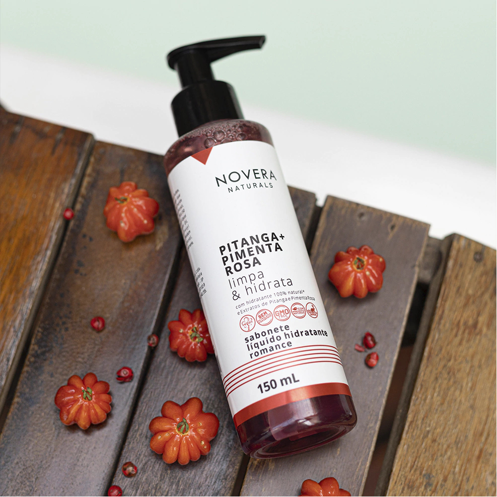 Sabonete Líquido Hidratante Novera Naturals Pitanga e Pimenta Rosa 150mL | Shopee Brasil