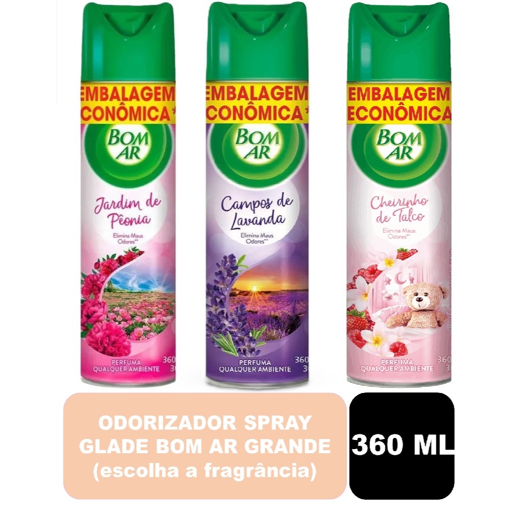 Odorizador Glade Spray Bom Ar 360 ml (Escolha a fragrancia) | Shopee Brasil