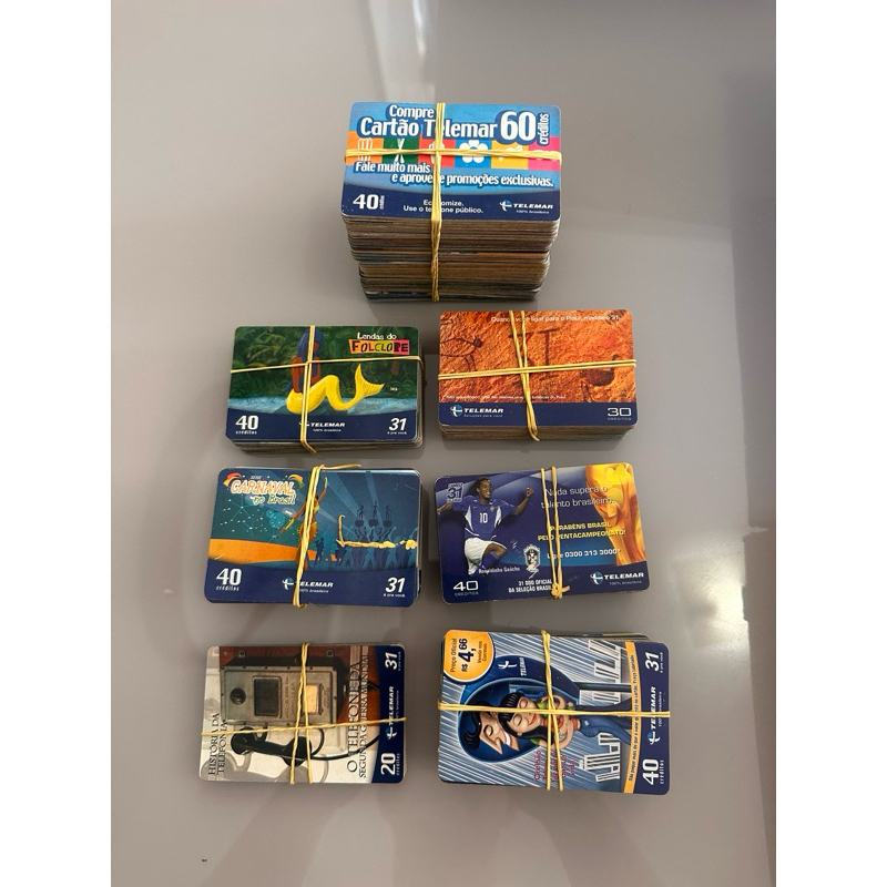 Conjunto de cartões telefônicos Telemar - 550 Unidades | Shopee Brasil