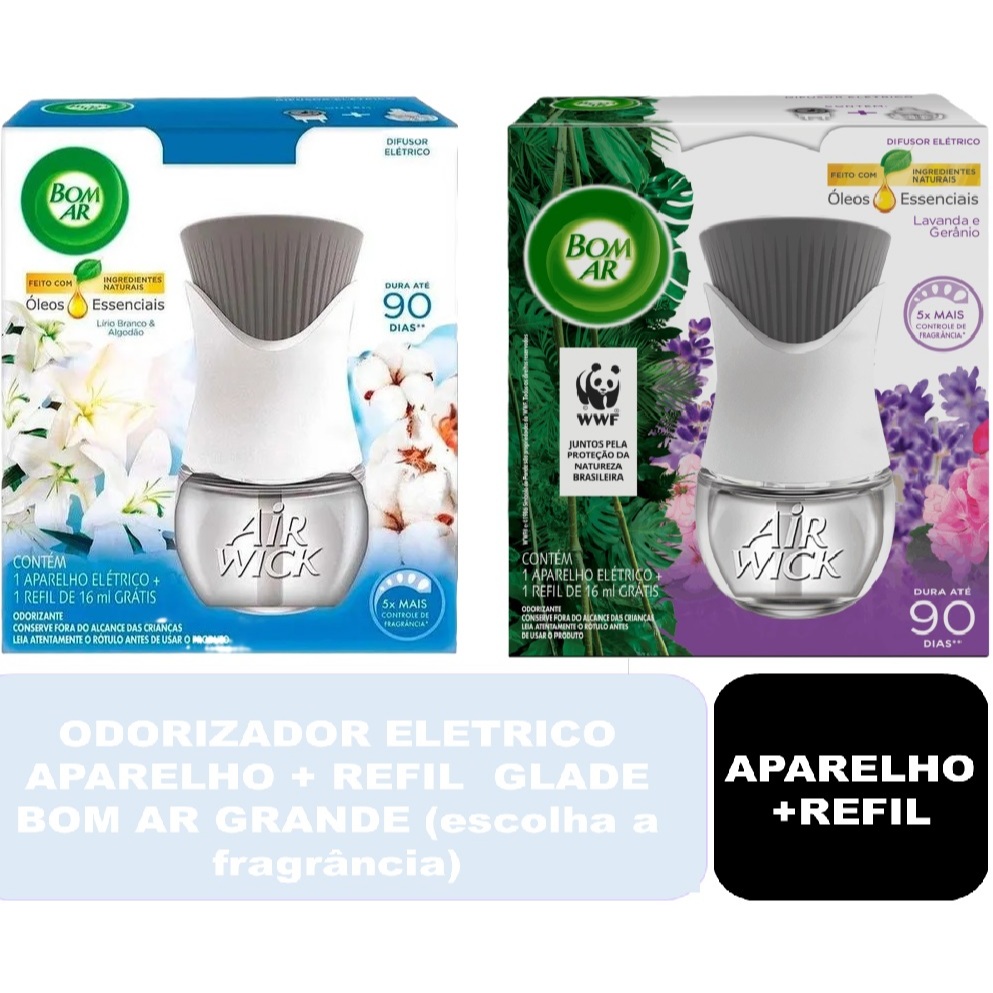 KIT Glade Bom Ar Aparelho Eletrico + Refil 16 ml (Escolha a Fragrancia ...