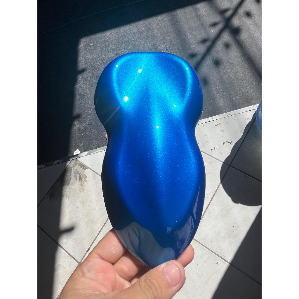 Tinta automotiva base poliester efeito candy azul claro perolizado ...