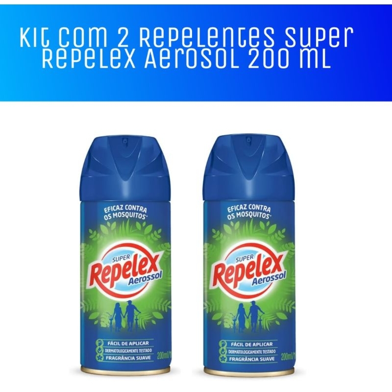 Repelente Super Repelex Aerossol 200ml 2 unidades | Shopee Brasil