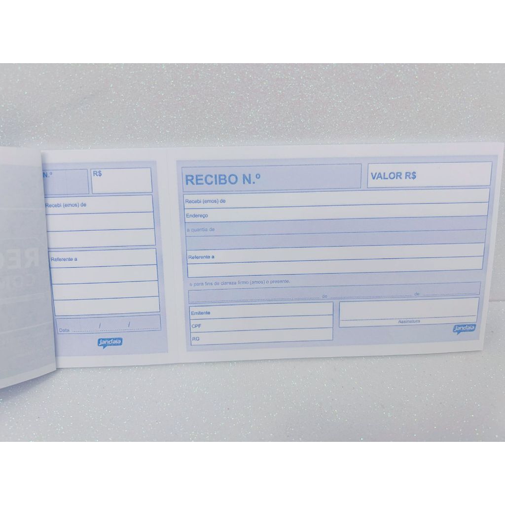 Blocos Recibo Comercial c/ canhoto com 50 folhas cada | Shopee Brasil