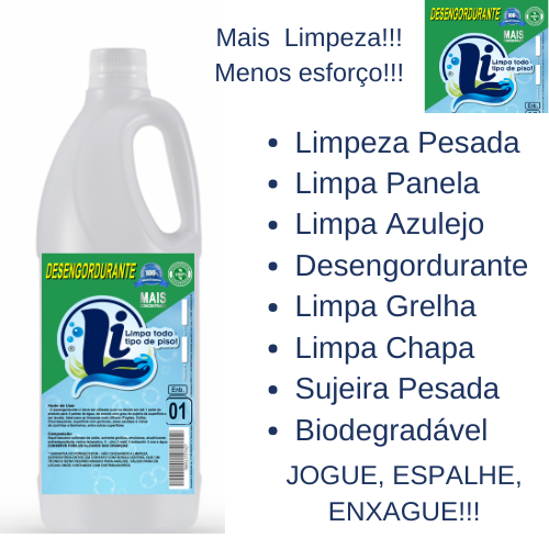 Desengordurante 1L Limpador Instantâneo LI100% | Shopee Brasil