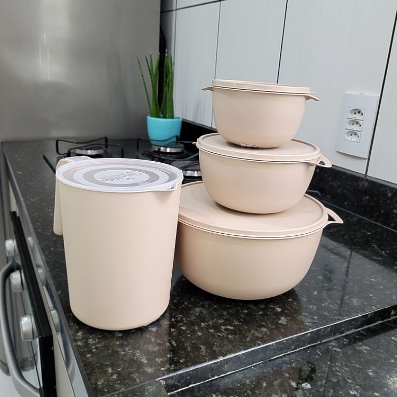 tupperware Kit 3 potes plásticos vasilhas tapoer bowls recipiente ...