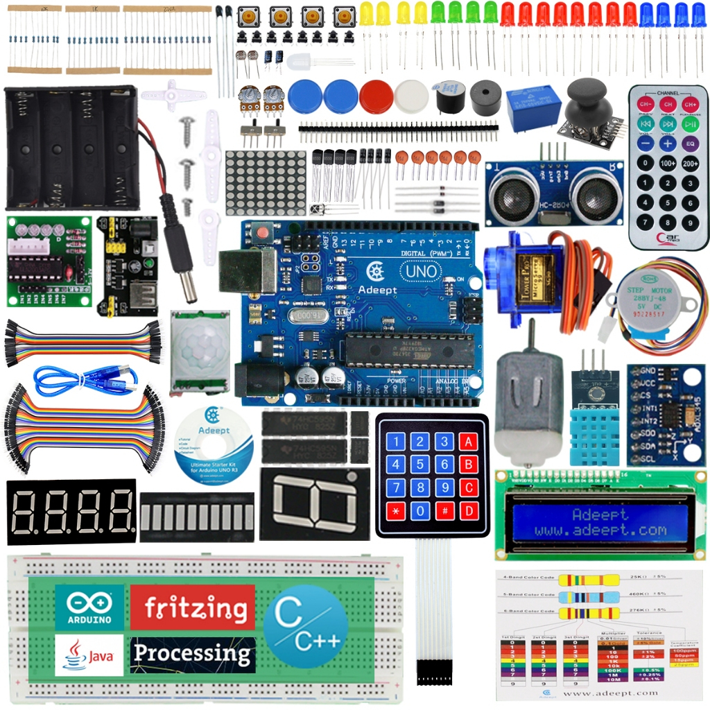 Kit Arduino Uno R3 para Aprendizagem Robótica Adeept AtMega328P | Shopee Brasil