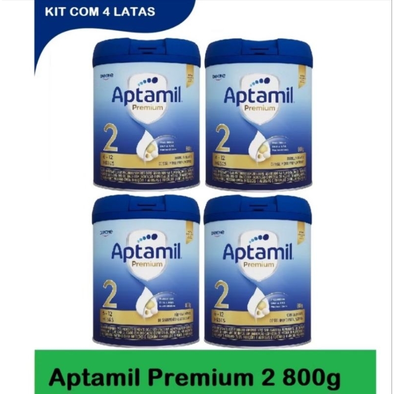 APTAMIL PREMIUM 2 (6 A 12 MESES) KIT 4 LATAS DE 800 GRAMAS ORIGINAL DANONE. | Shopee Brasil