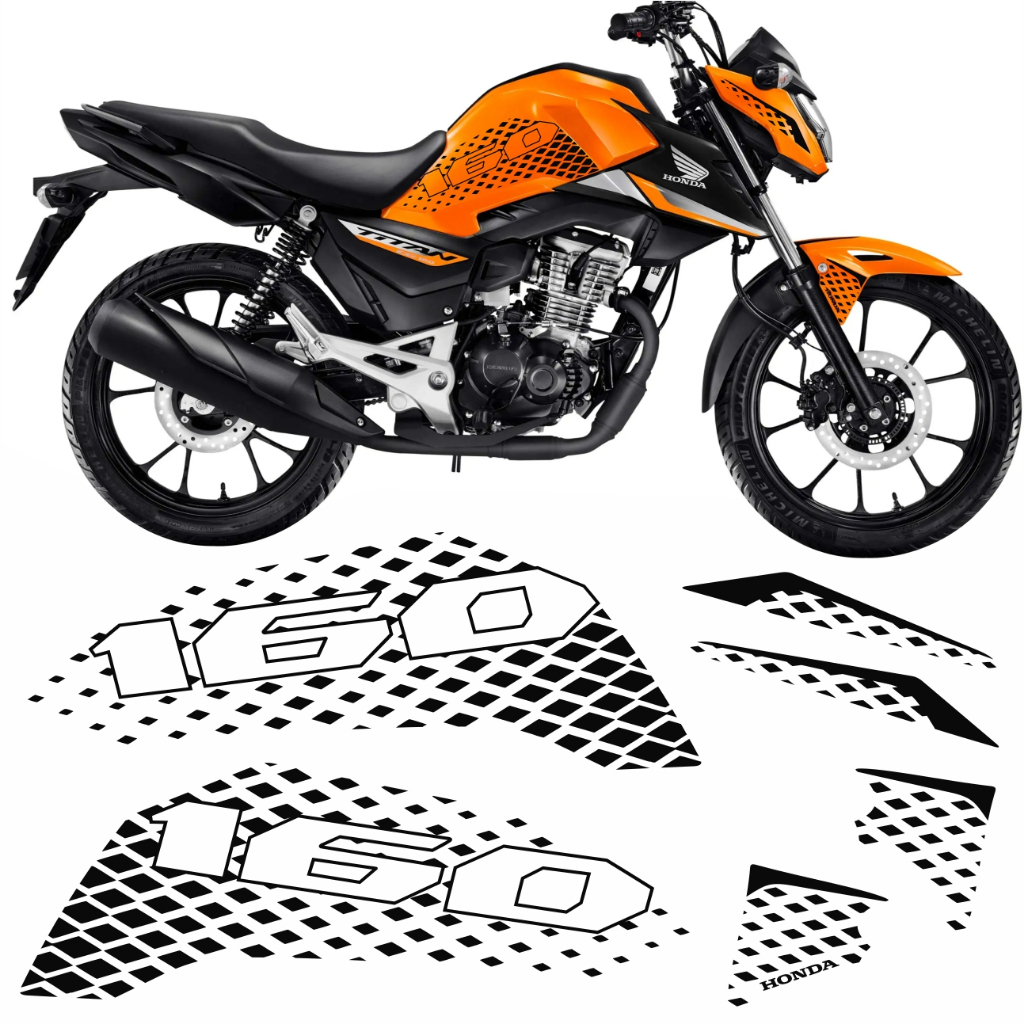 Adesivo Cg Titan 160 2025 - 6 Adesivos Recorte Eletrônico T09 | Shopee Brasil