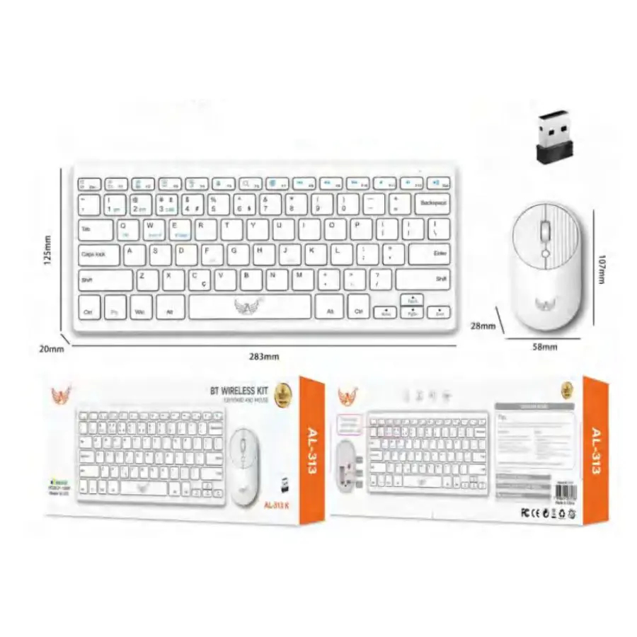 Kit Teclado e Mouse Bluetooth Altomex AL-313 K - Conexão Sem Fios ...