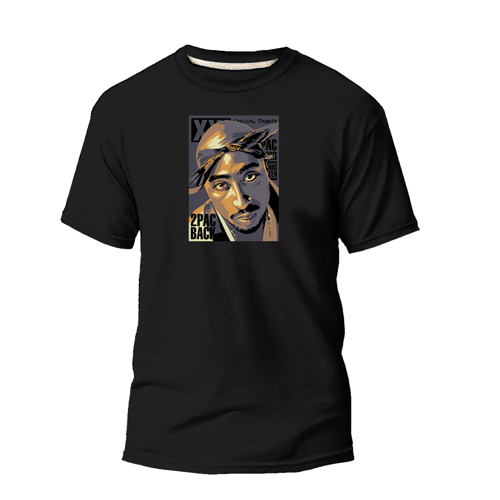 Camiseta masculina 100% algodão gola redonda Rapper 2Pac Shakur ...