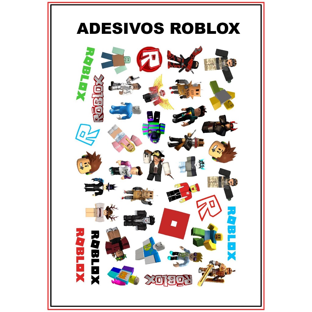 ADESIVOS ROBLOX INFANTIL STICKERS - AUTO COLANTE - CARTELA C/ 35 ...