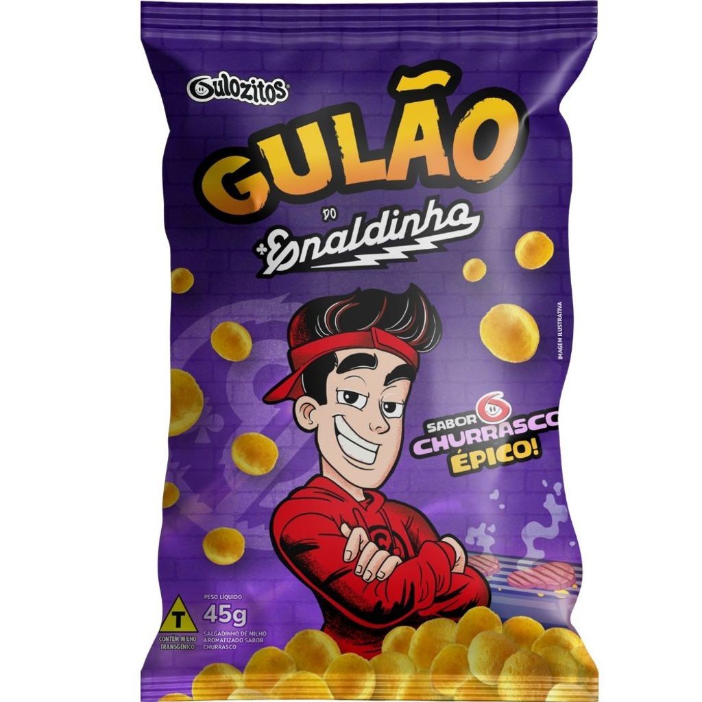 SALGADINHO GULAO ENALDINHO SABOR CHURRASCO 45G | Shopee Brasil