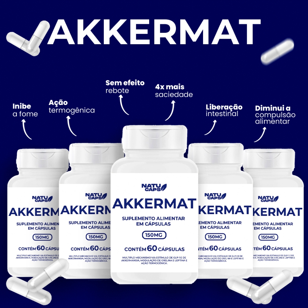 Pague 4 Leve 5 Unid Akkermat - 300 caps - Envio Imediato | Shopee Brasil