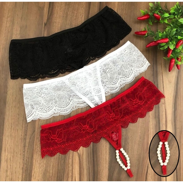 Kit 5 Calcinha Tailandesa Fio Sexy Pérolas Massageadora Sensual