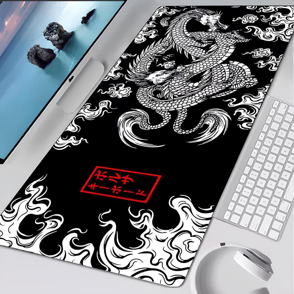 Mouse Pad Grande 90x40 Dragão Chinês Couro Gamer Desk Pad Grande ...