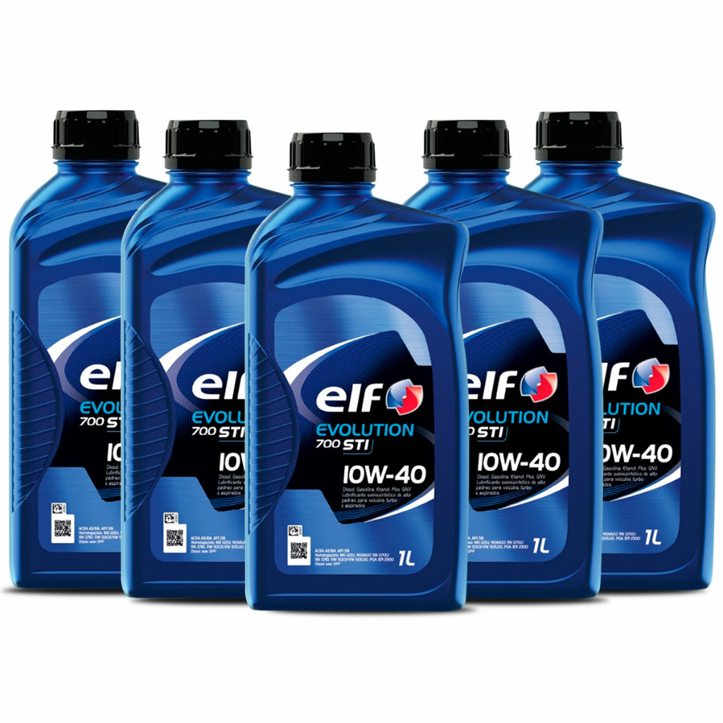 Kit 5x Óleo semissintético Elf Evolution 700 10w40 STI SN | Shopee Brasil