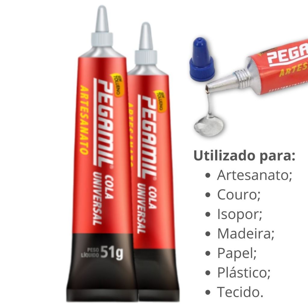Cola Universal para Artesanato Pegamil 51g unidade | Shopee Brasil