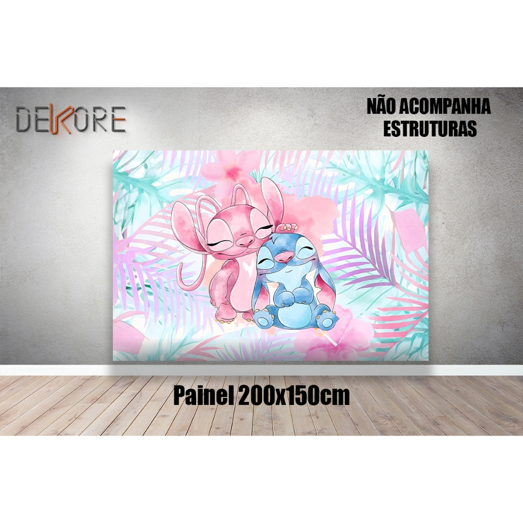 Painel Stitch e Angel Aquarela Retangular Stit | Shopee Brasil