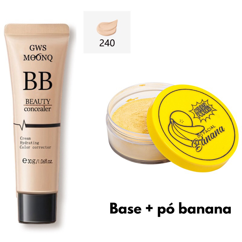 BASE CREAM MÉDIA COBERTURA EFEITO COREANA + PÓ DE BANANA | Shopee Brasil