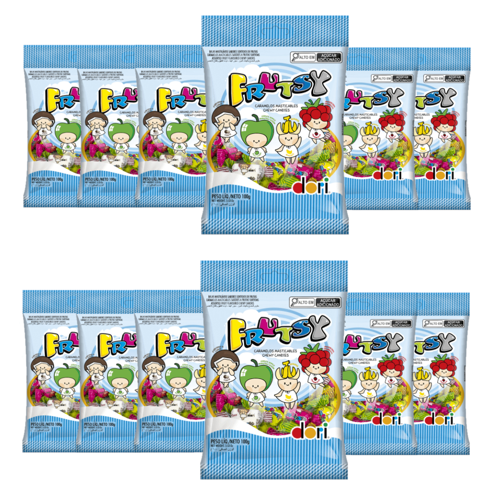 12un Bala Frutsy Sortida 100g cada - Dori | Shopee Brasil