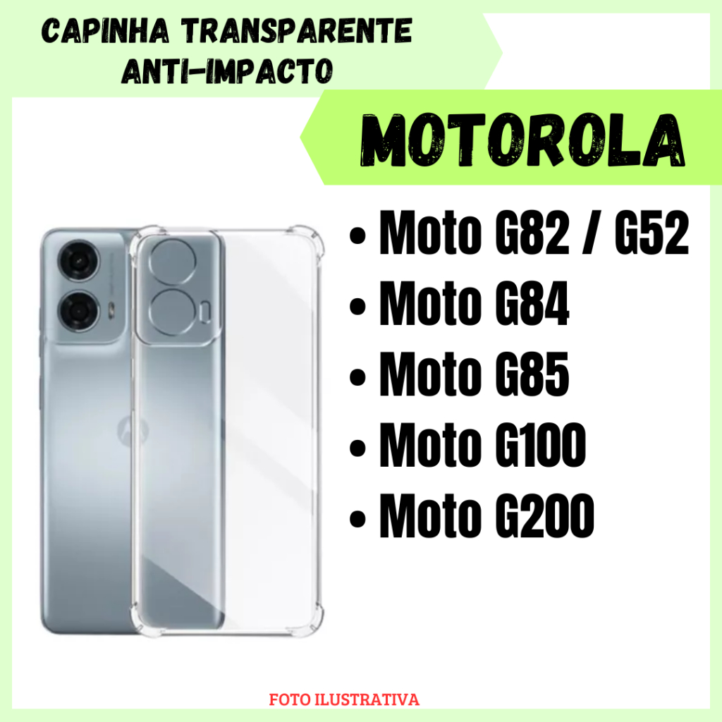 Capa transparente Anti Impacto Motorola Moto G82 - G52 / G84 / G85 / G100 / G200 / (CF09 ...