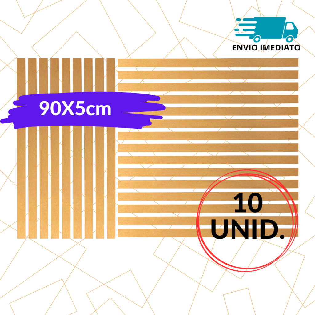 Kit Ripas 90x5 MDF Cruas Revestimento Madeira Ripado Painel Decorativo ...